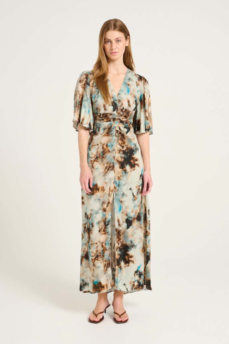 Gestuz - Reena Maxi Dress Blue Brown Rust – byhunterminx